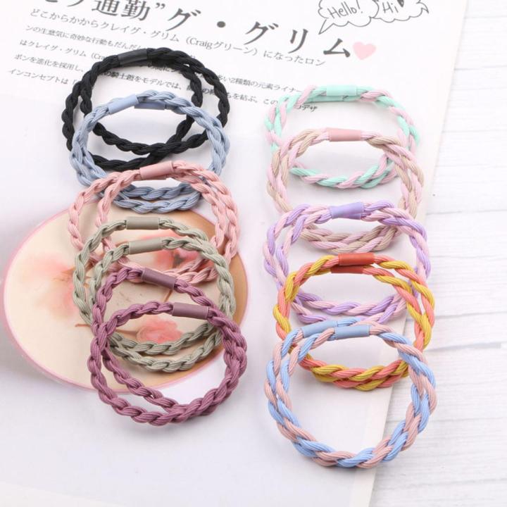 South Korea's hot selling pure hand-woven women's hair rope two-color ...