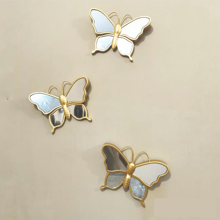 Collection of Three Elegant Butterfly-Designed Wall Mirrors for the ...