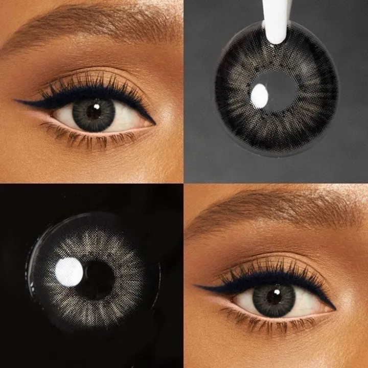 COLOUR NAME : ASH GREY Black Color lens Eye Contact Lenses With ...