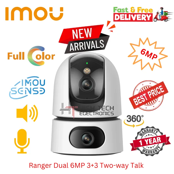 IMOU Ranger Dual 6MP / 3+3 Two-way Talk 360° P&T Indoor Full Color ...