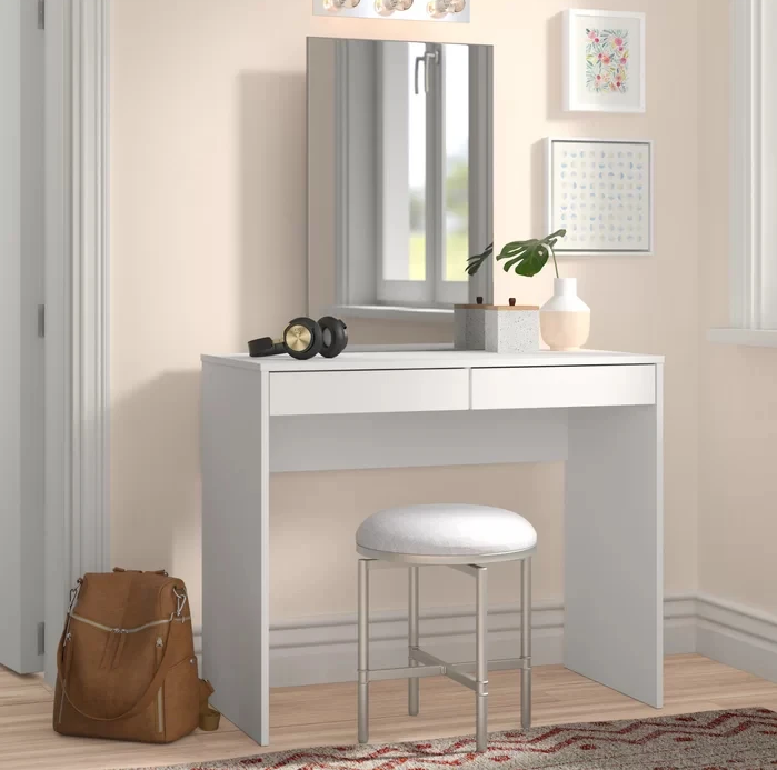 "Elegant Vanity Table with Mirror: A Perfect Blend of Function and ...
