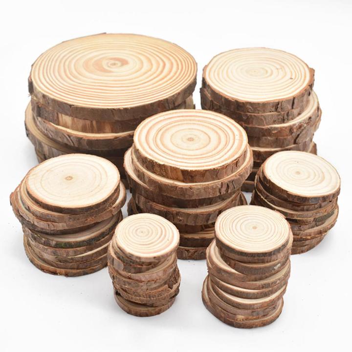 Round wood handmade diy log piece background wall decoration ...