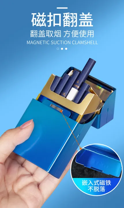 Aluminium Cigarette Case Magnetic Cigarette Box Holds 20 cigarettes ...