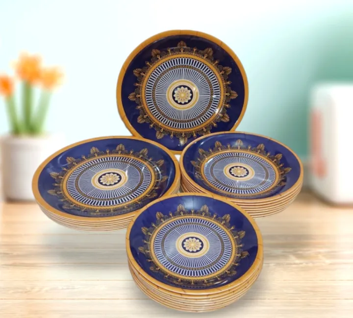 Dinner Plates Set Melamine Unbreakable Double Glazed 18 Pieces Set ...