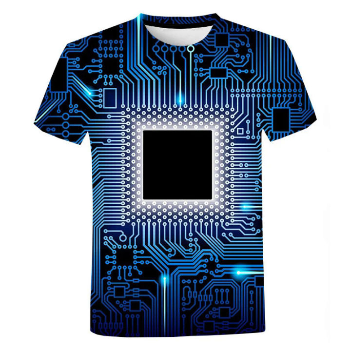 3D Printed Circuit Board Graphic T Shirt for Men Summer Casual T-shirt ...