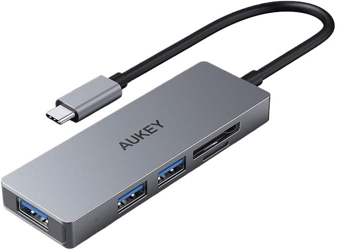 AU KEY USB-C To 3-Port USB 3.0 Hub With Card Reader - Grey Color | Daraz.pk