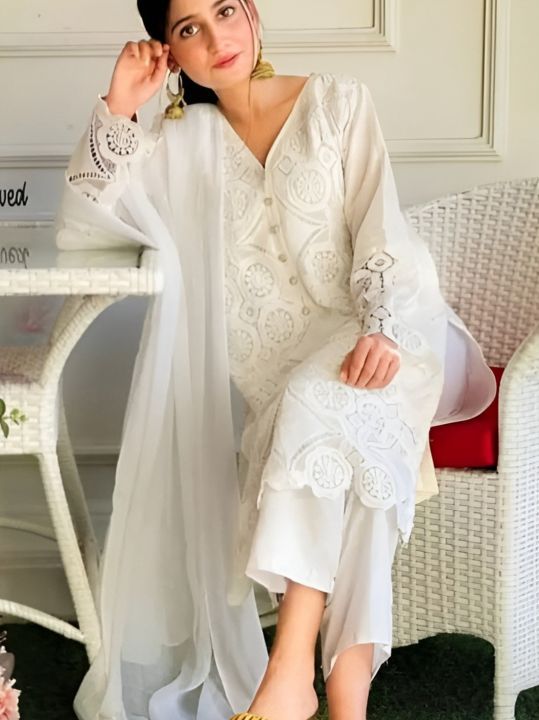 Stylish Collection Korosia Net Fancy Stiched Shirt Dress for women ...