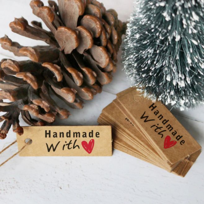 Kraft Paper Tags with Strings Handmade with Love Hang Tags Garment Tags ...