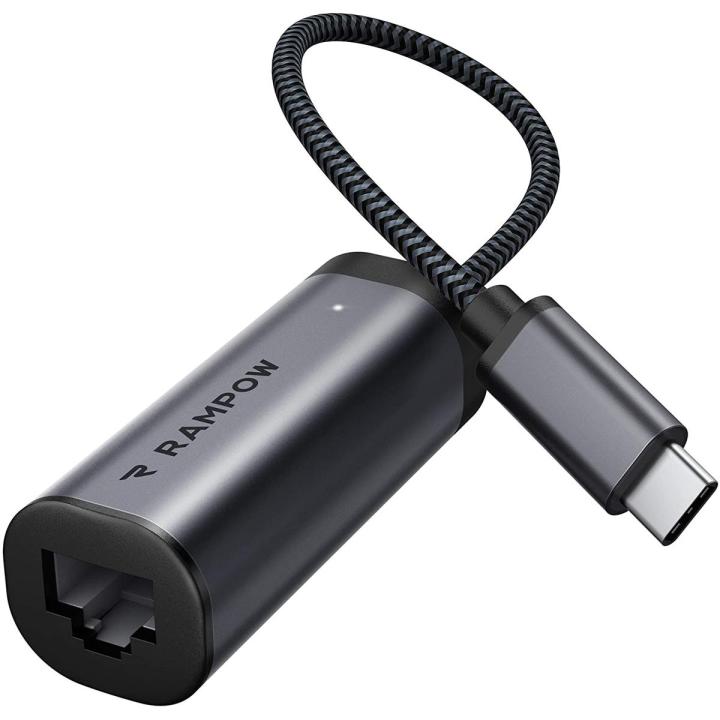 RAMPOW USB C to Ethernet Adapter - 10/100/1000Mbps - Type C to RJ45 ...