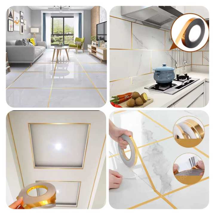 Elegant Golden Tape Roll for Border Design, DIY Art, Mirror Decoration ...