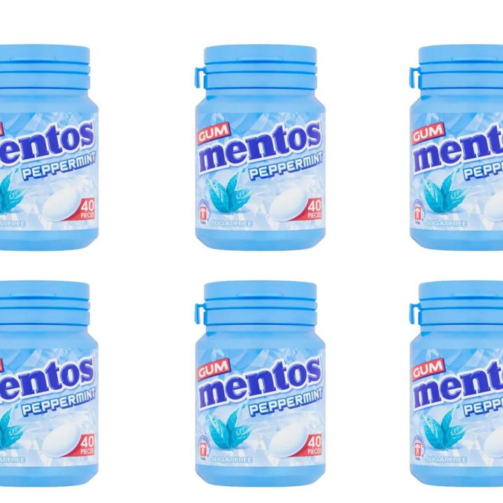 Mentos Chewing Gum Pepper Mint Sugar Free 40 Gums Jar (Pack of 6 ...