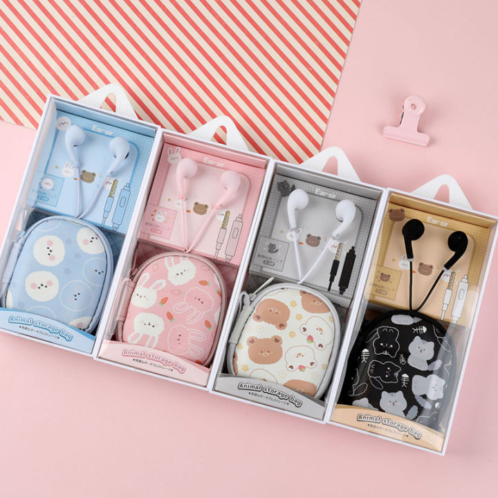 【YWCR】 Ear Sir Earphone Wired AUX 3.5mm Jack Cute Cat Dog Bear Rabbit ...