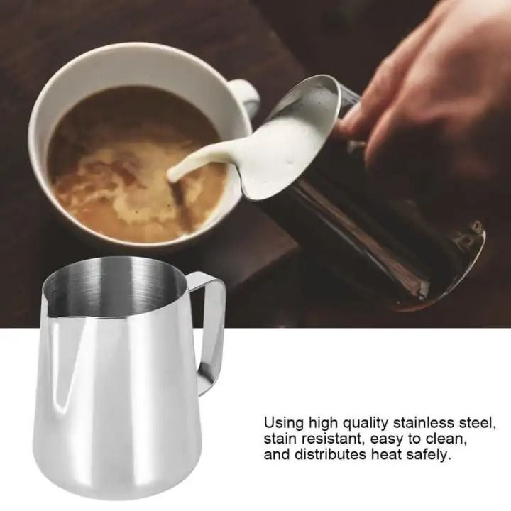 550Ml Milk Frothing Pitcher Stainless Steel Milk Coffee Pitchers Milk Jug Cup | Daraz.pk