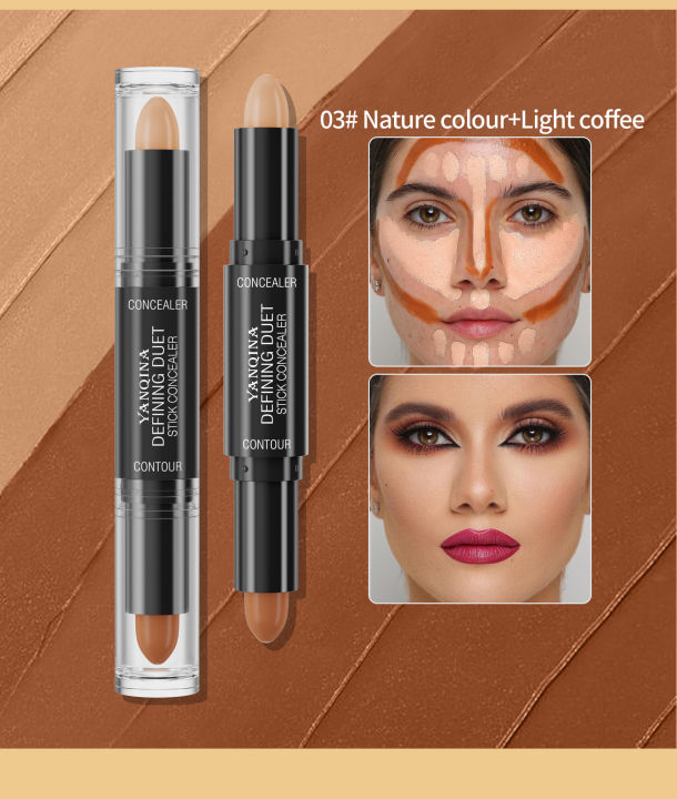 Dual Head Dual-Use Contour Stick Nose Shadow Highlight Brightening ...