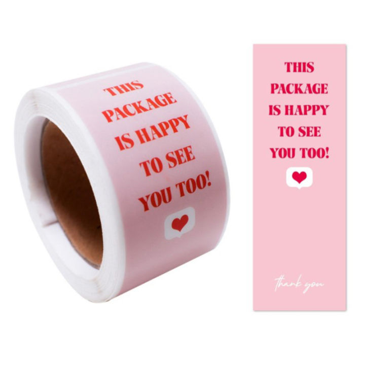 100pcs/roll This Package Is Happy To See You Too Stickers Small ...