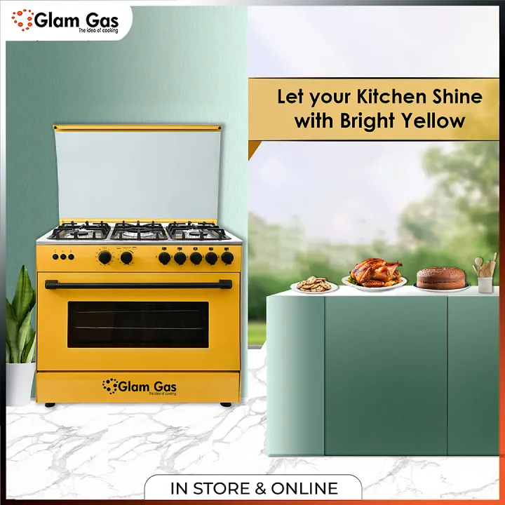 Glam Gas Cooking Range Chef 34' Yellow | Daraz.pk