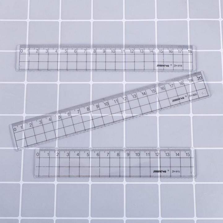 Transparent Plastic Straight Ruler Measurement Scale Tool Student ...