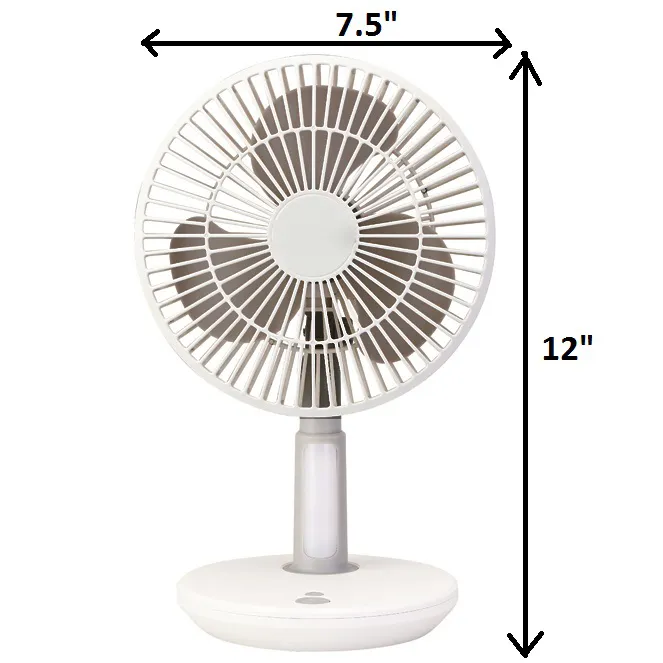 Rechargeable Table Fan 6 inch with light and revolving | Daraz.pk