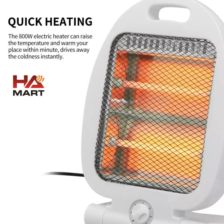 Electric Room Heater 2 Halogen Heating Rods with Safety Tip Over ...