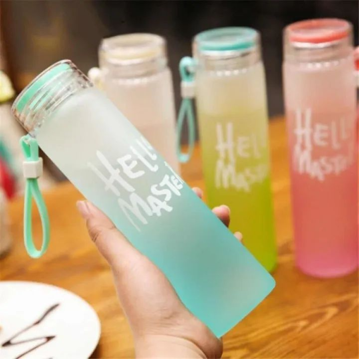 Hello Master Glass Water Bottle 480ml | Leakproof Travel Bottle for ...