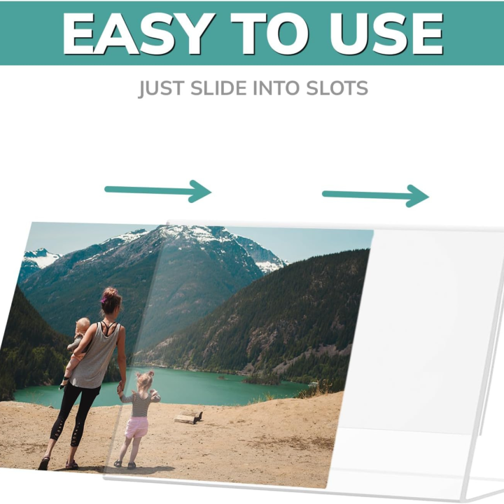 Photo Booth Frame | 7x5 Inch Clear Acrylic Display | Slanted Back ...