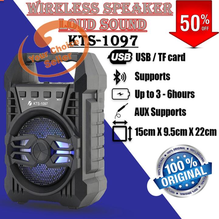 Original KTS 1097 Bluetooth Wireless Speaker / Support USB - SD Card - MIC / FM Radio / USB ...