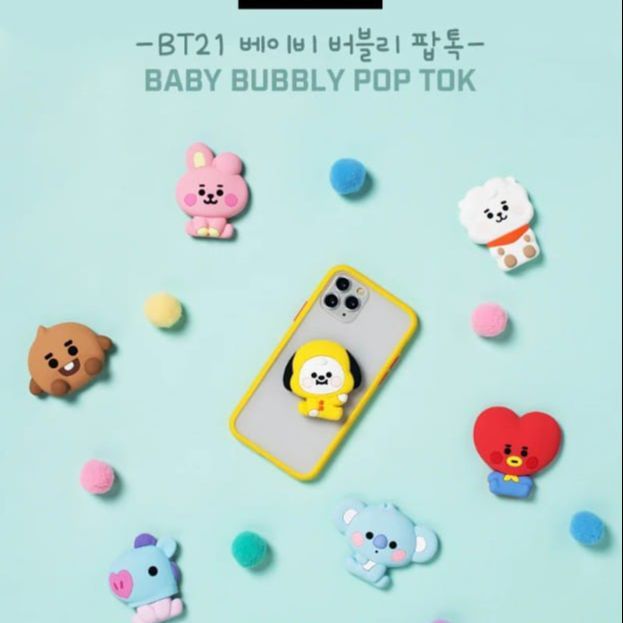 K-pop BTS famous Official BT21 Baby Bubbly Popsocket - Smartphone Grip ...