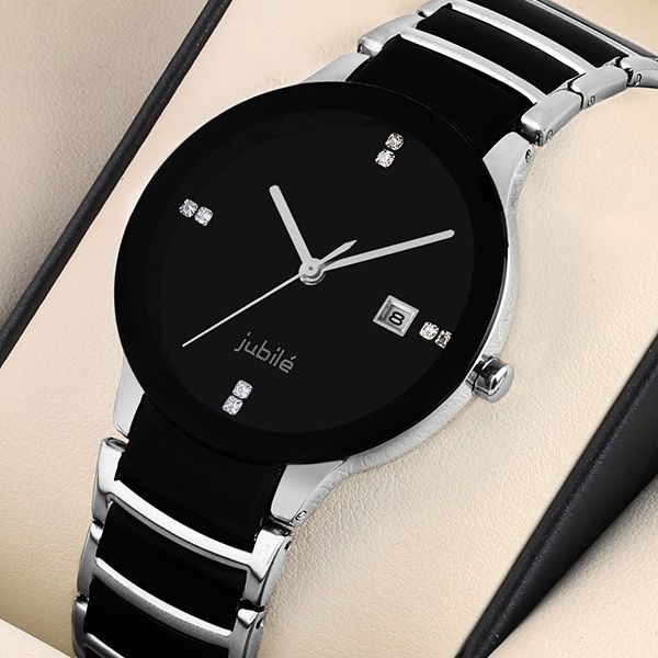 Black Wristwatch Stainless Steel Quartz Watch for Men | Daraz.pk