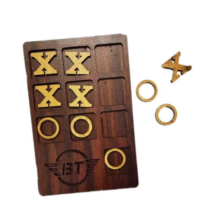 Tic Tac Toe/Noughts and Crosses Wooden Tabletop Board Game Family Game ...
