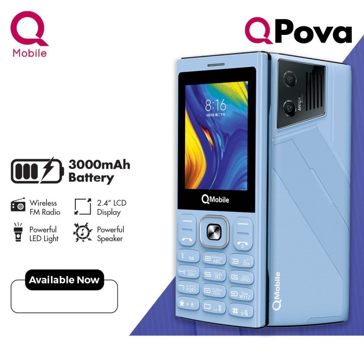 QMobile QPova - 2.4 inch Display - 3000mAH Battery - Dual Sim - PTA Approved - 1 Year brand ...