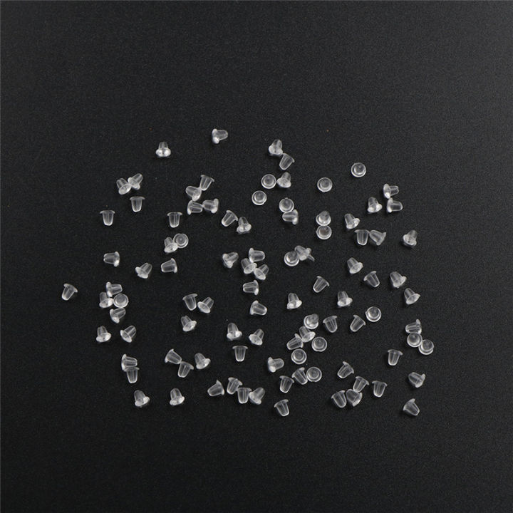 100pcs Earrings Accessories Bullet rubber Ear Plugging/blocked DIY ...