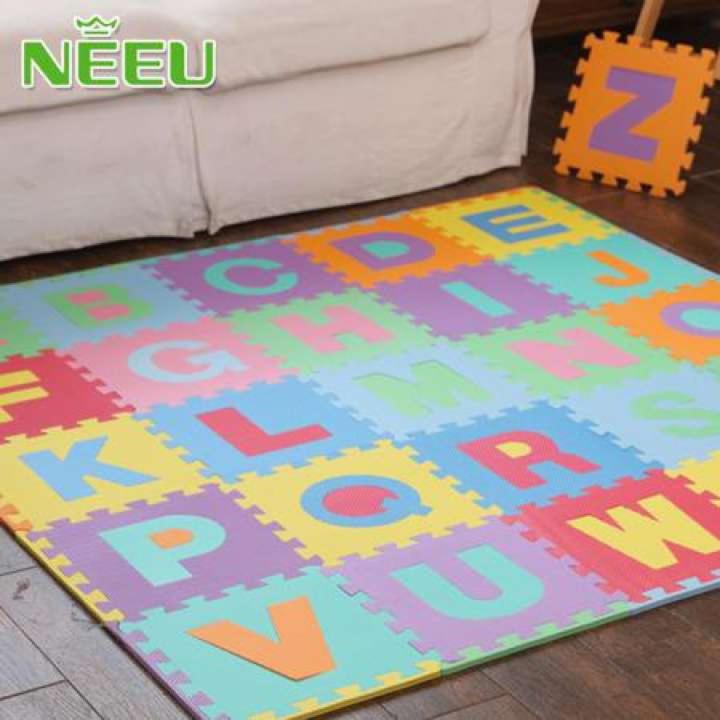1 X 1 Feet ABC Alphabets Puzzle Foam Floor Mat for kids 26 Pcs 29cm x ...