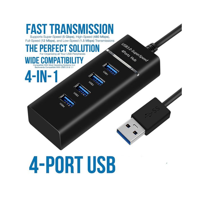 USB Hub | 4 Ports High Speed | Usb Hub Splitter | Fast Data Transfer ...