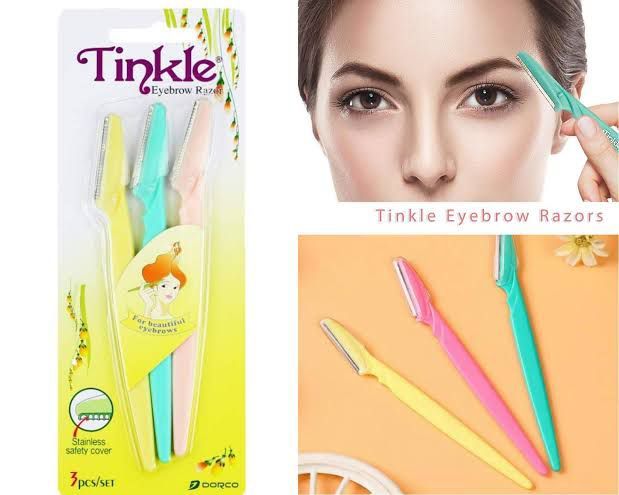 Pack of 3 Tinkle Eyebrow Razor, Facial Hair Remover Eyebrow Trimmer ...