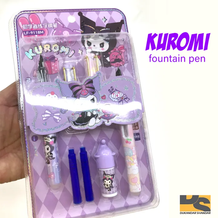 Pack of 2 Kuromi Ink pen / fountain pen with 2 cartridges cute ...