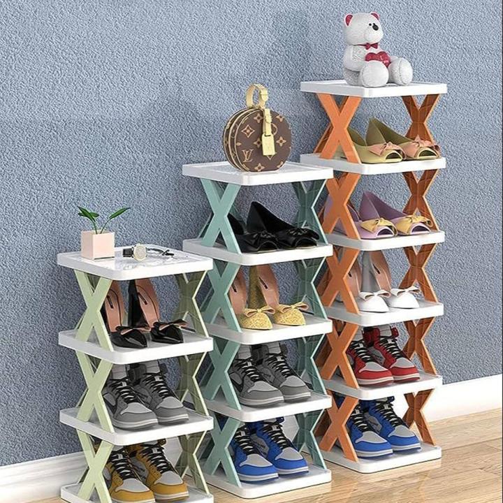 3,4,5,6-Layer Multi-Functional Rack, Stackable Shoe Rack with 3,4,5,6 ...