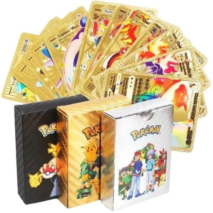 Pokemon Trading Card Game 55 PCS Foil Cards – Shiny Holographic TCG ...