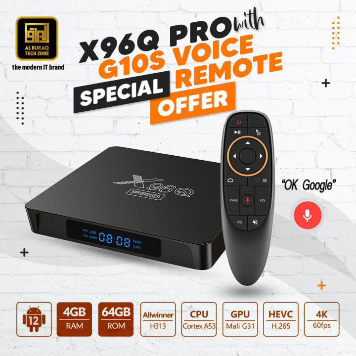 X96Q Pro - 4GB 64GB - Android 12 - 4K - Smart Android Tv Box with G10S ...