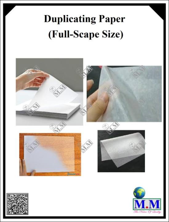 Duplicating Paper / Trace Paper (Pack of 400 Sheets) (Full-Scape Size ...