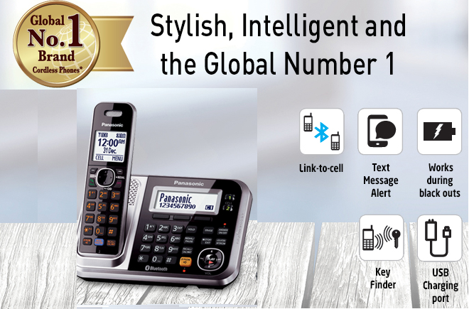 Panasonic KX-TG7871AZ PTCL Wireless landline Phone with Bluetooth, Link to cell (Mobile Phone ...