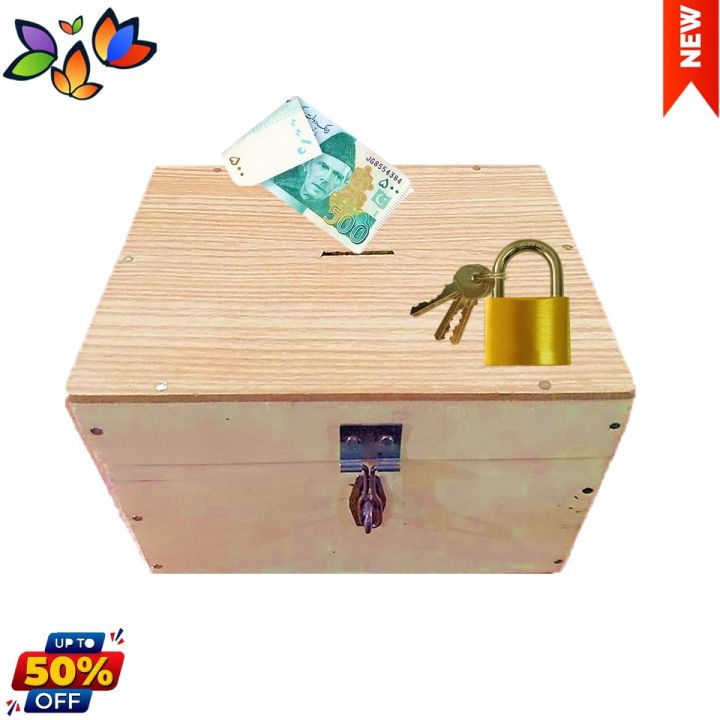 Customized Money Saver Box Handmade Large Size Wooden Money Box, Gift ...