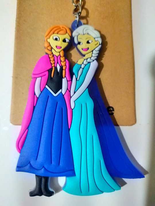 Very Beautiful Frozen Elsa And Anna 3D PVC Key Chain,With Free Gift for ...