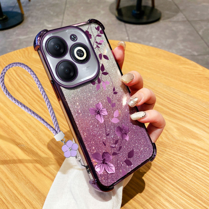 VRQR Elegant Vine Phone Case For Infinix Hot 40 Pro Anti fall strap ...