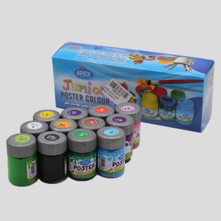 Apex Junior Poster Color Paint Pack of 12 Pcs | Daraz.pk