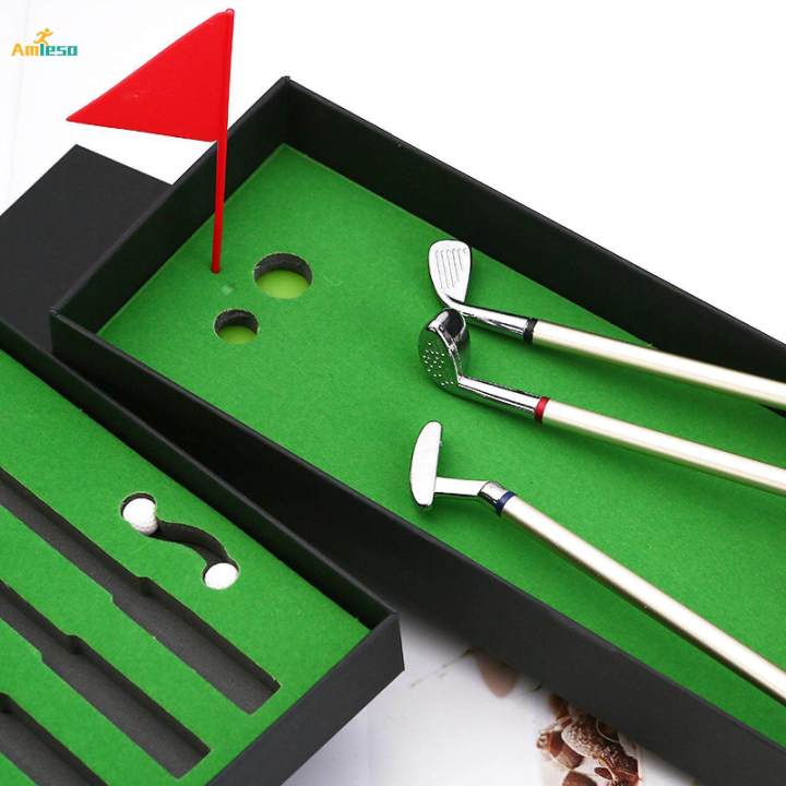 Golf Pen Set Golf Club Putter Ballpoint Pen Desk Games Golf Pens Mini ...