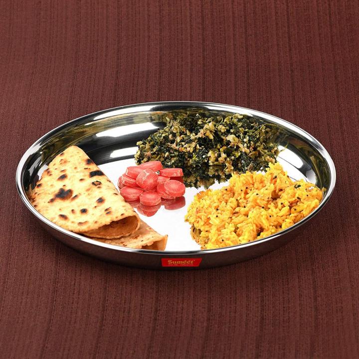 One Heavy Dinner Plate Stainless Steel Thaali 10.4 inches | Daraz.pk