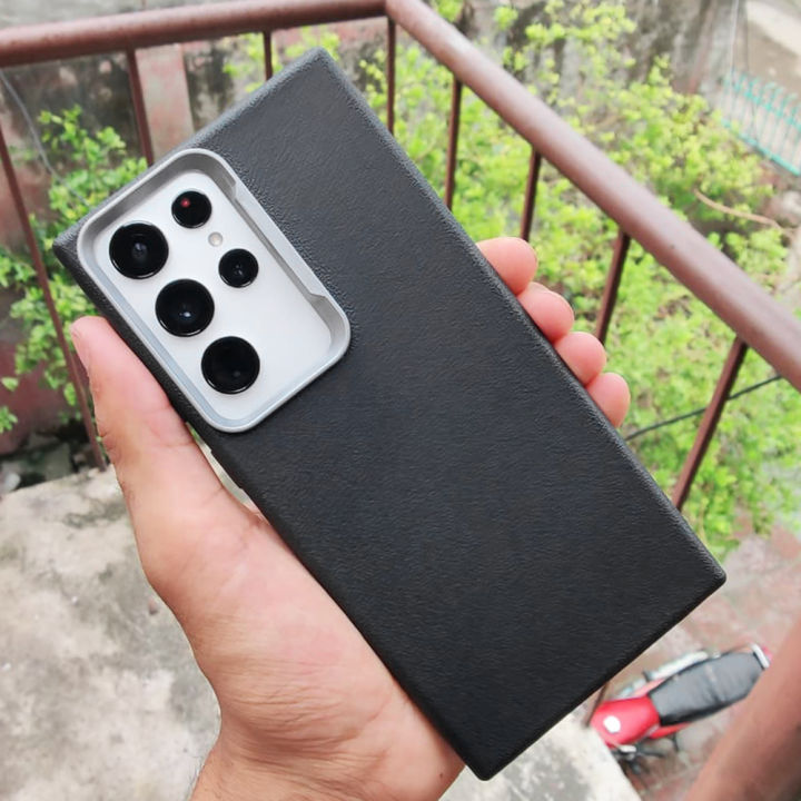 Samsung Galaxy S21 Ultra Cover - Gray - Luxury Style Leather Texture ...