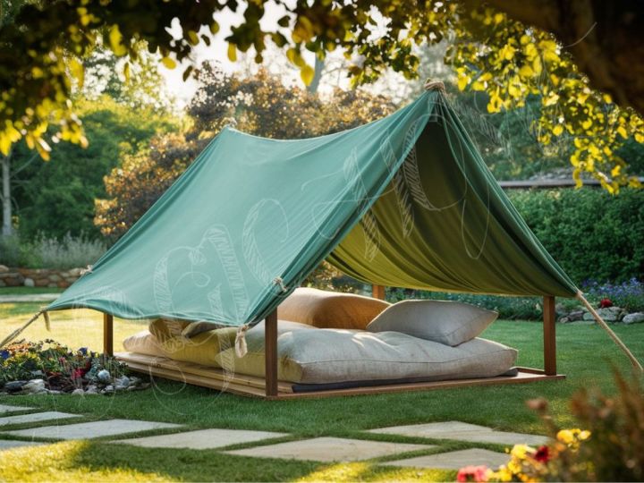 Tarpal , fabric green cloth tarpaulin , tent , tambo, ready to hang ...