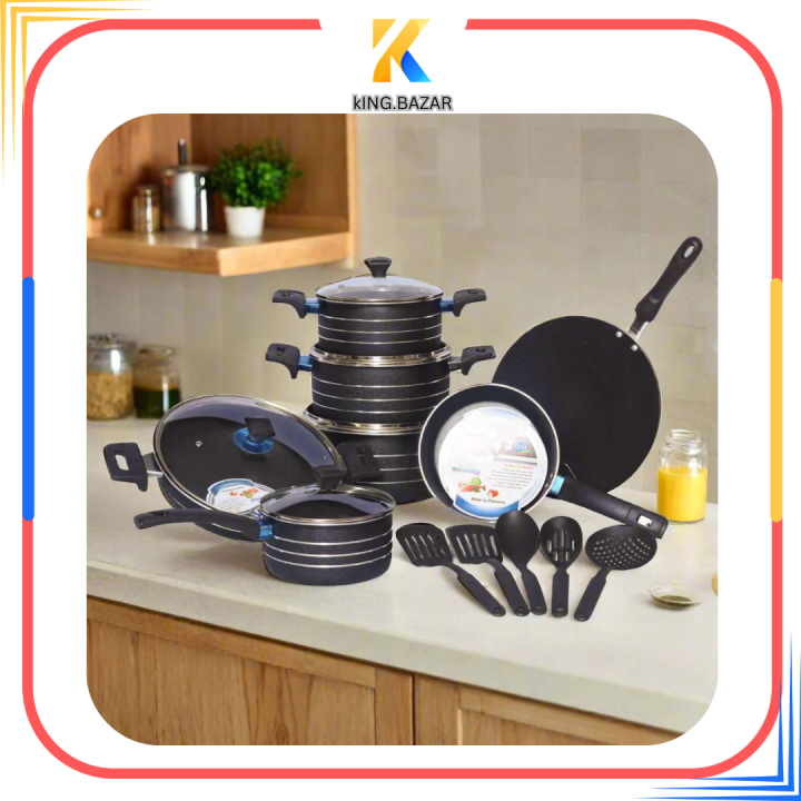 sk gift pack tourquise cookware Non stick cookware set | Daraz.pk