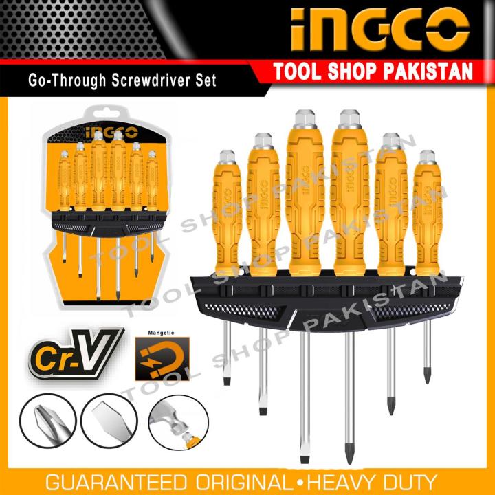 IngCO 6Pcs go-through screwdriver set CrV - ( NS ) | Daraz.pk